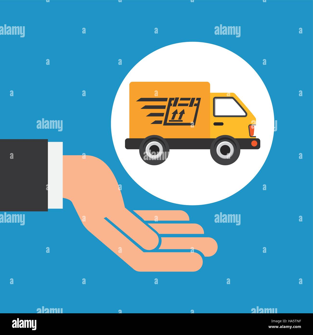 hand delivery service fast truck graphic vector illustration eps 10 ...