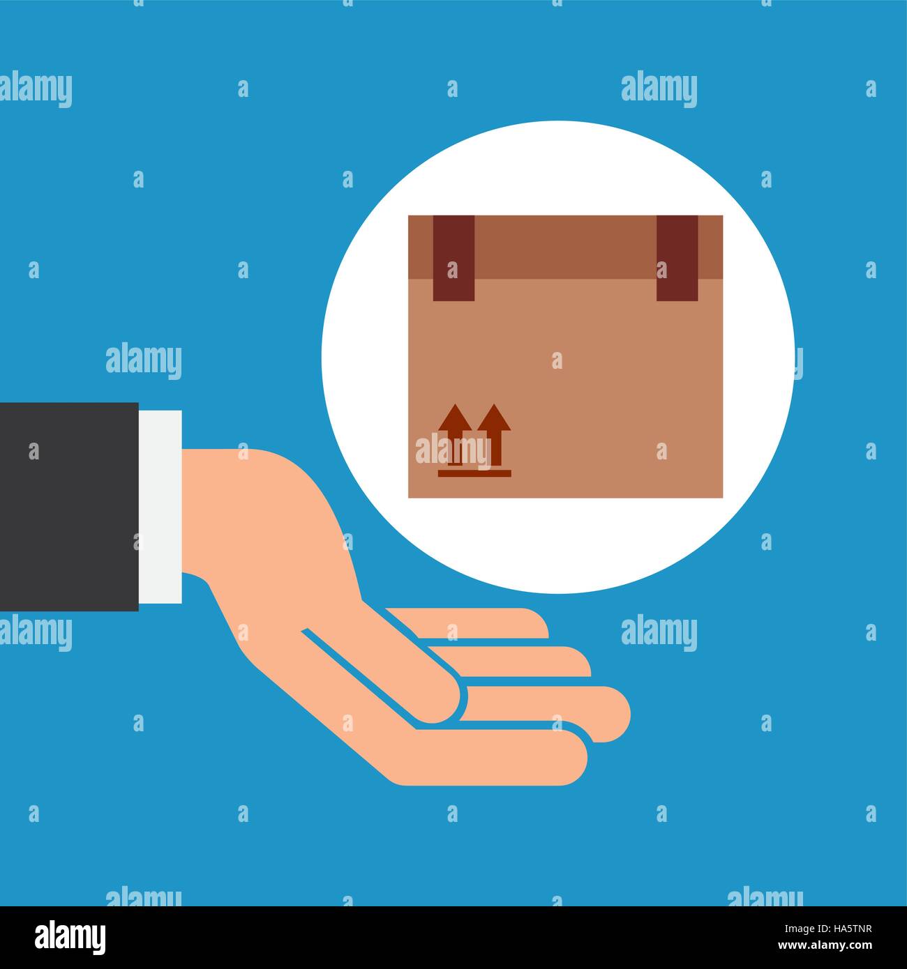 hand delivery service package graphic vector illustration eps 10 Stock ...