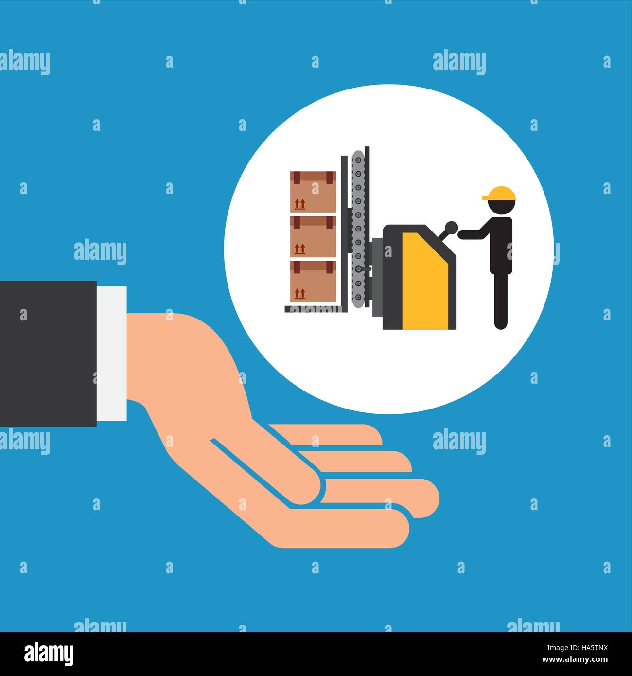 hand delivery service loader boxes graphic vector illustration eps 10 ...