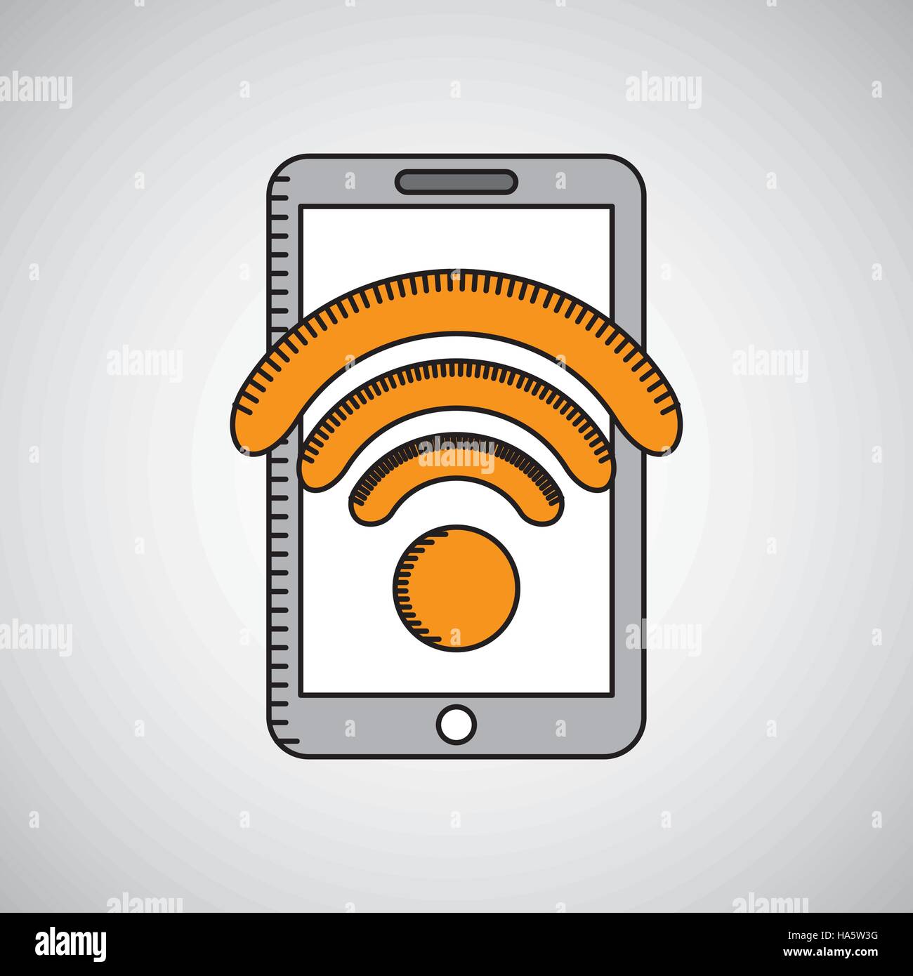 drawing cellphone wifi internet vector illustration eps 10 Stock Vector ...