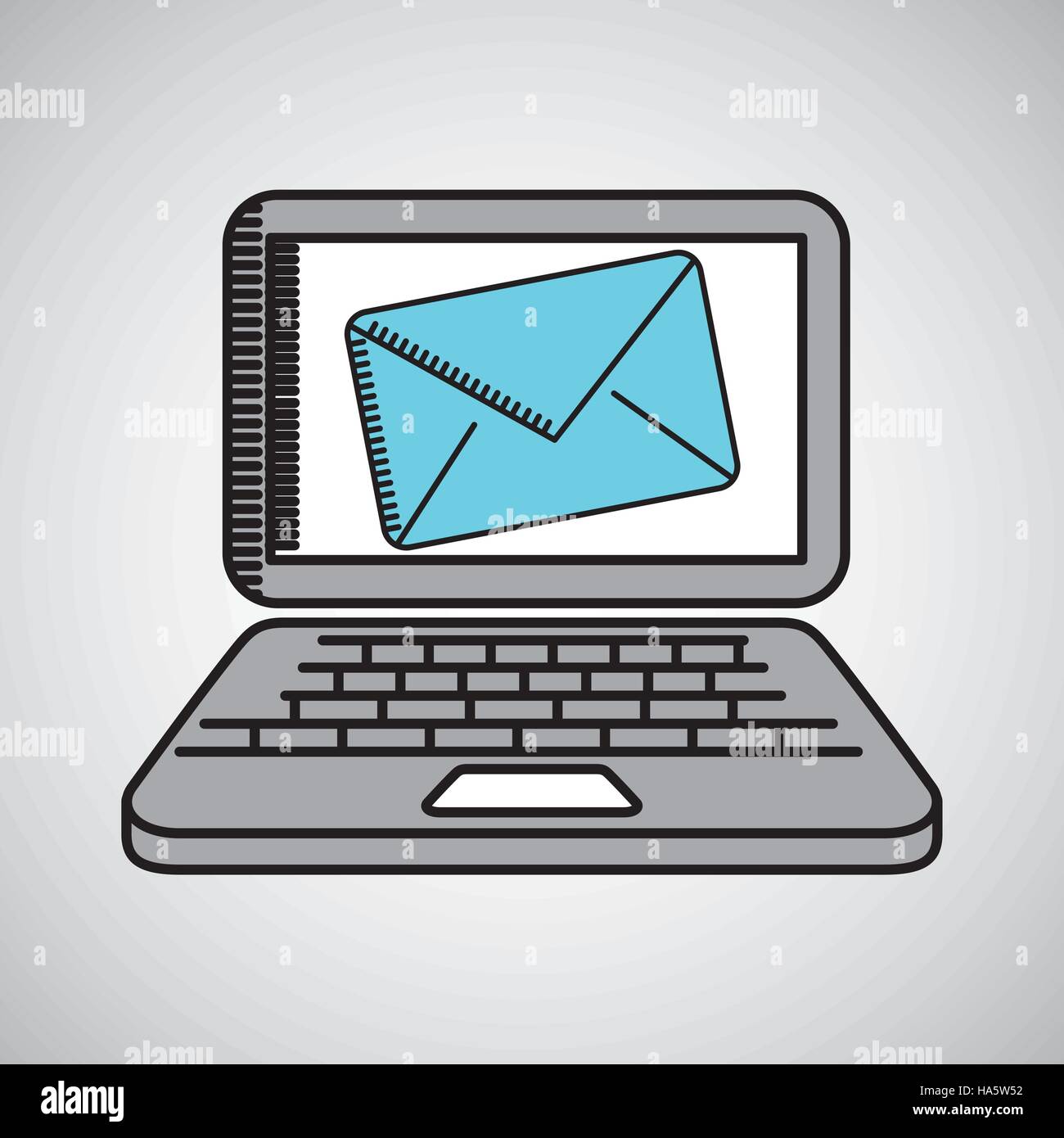 drawing laptop technology email vector illustration eps 10 Stock Vector ...