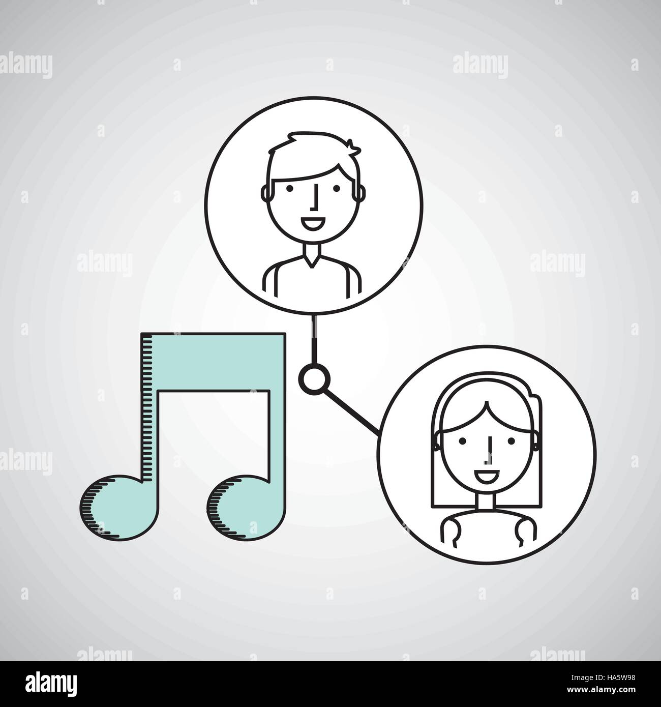 boy and girl draw music social media vector illustration eps 10 Stock ...