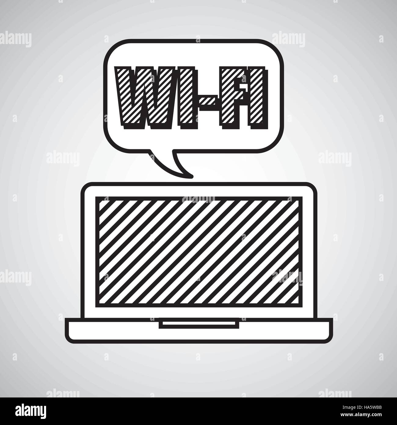 hand drawing wifi bubble speech diagonal lines vector illustration eps ...