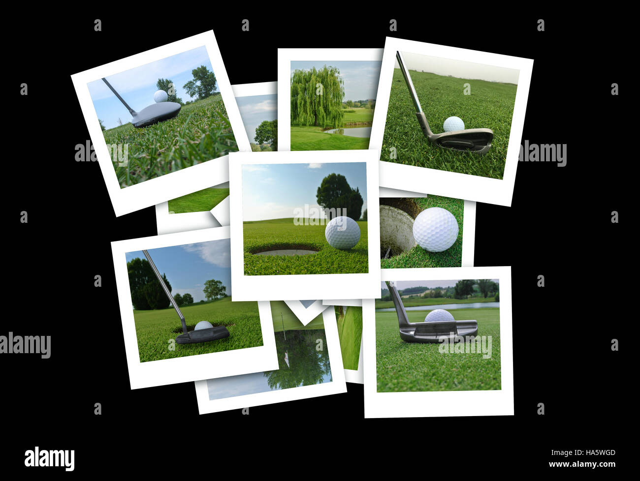 a beautiful collage of golf photos in various format Stock Photo - Alamy
