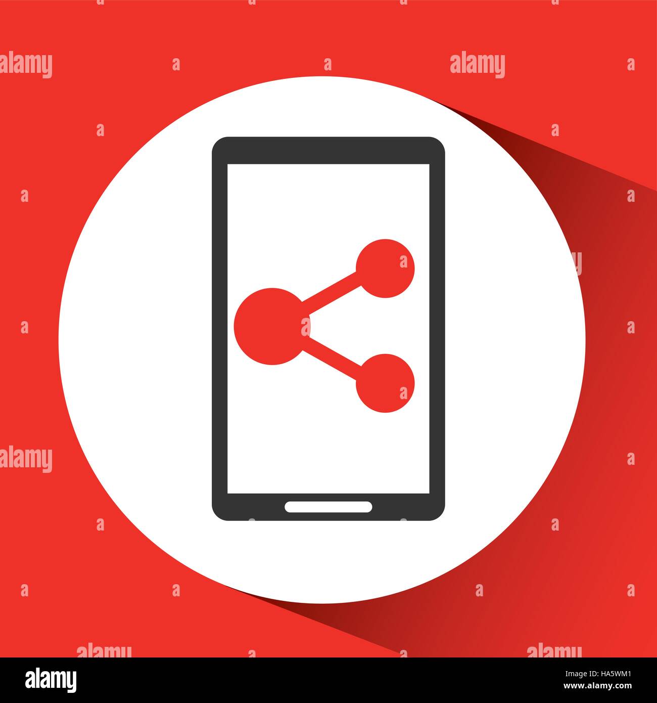 black mobile phone share network vector illustration eps 10 Stock ...