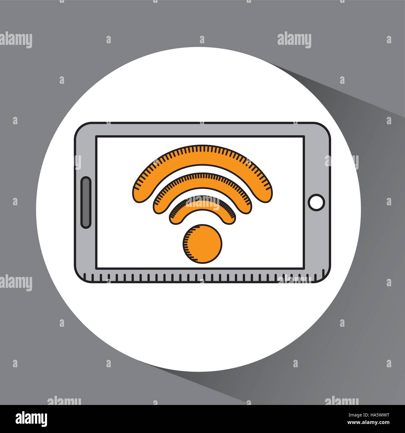 drawing cellphone wifi internet vector illustration eps 10 Stock Vector ...