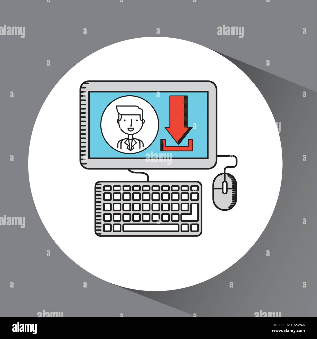 drawing computer pc photo download vector illustration eps 10 Stock ...