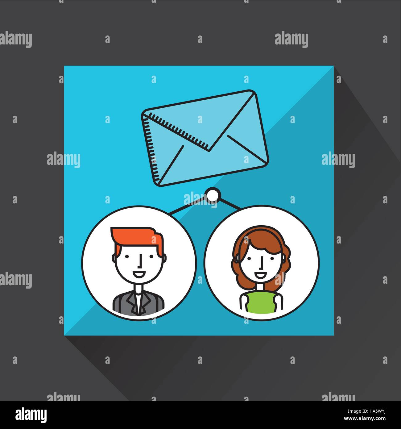 boy and girl draw message social media vector illustration eps 10 Stock ...