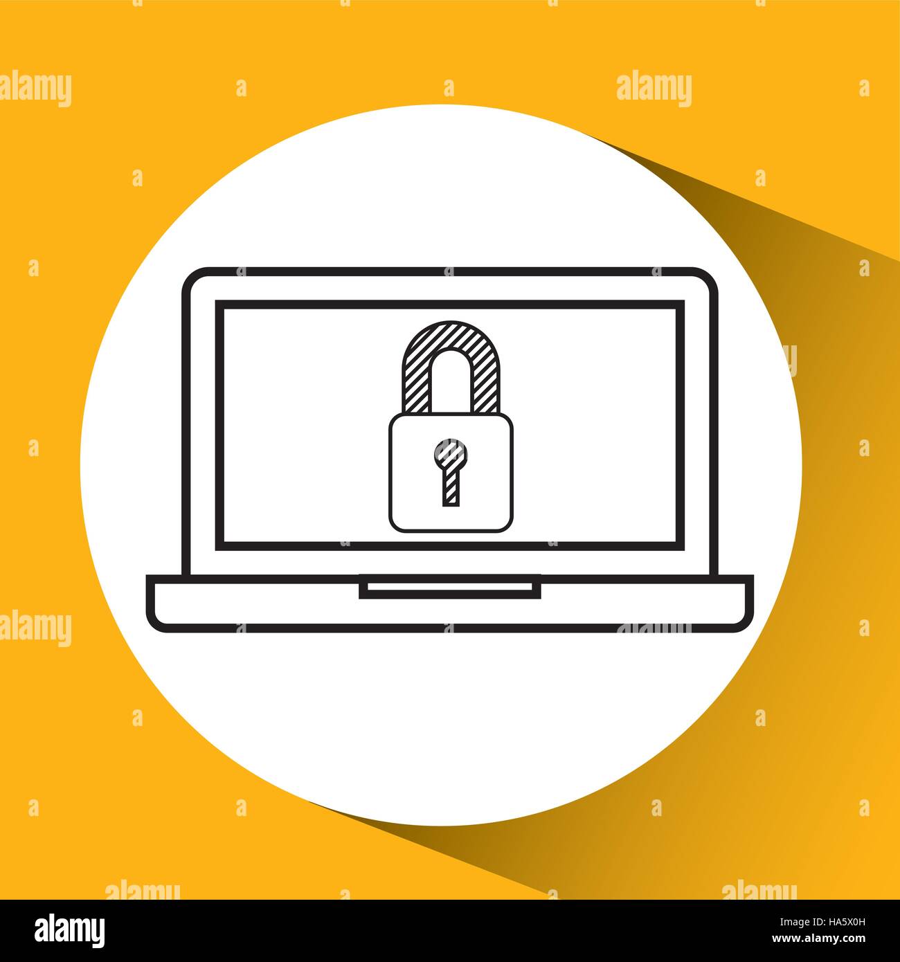 hand drawing padlock diagonal lines vector illustration eps 10 Stock ...