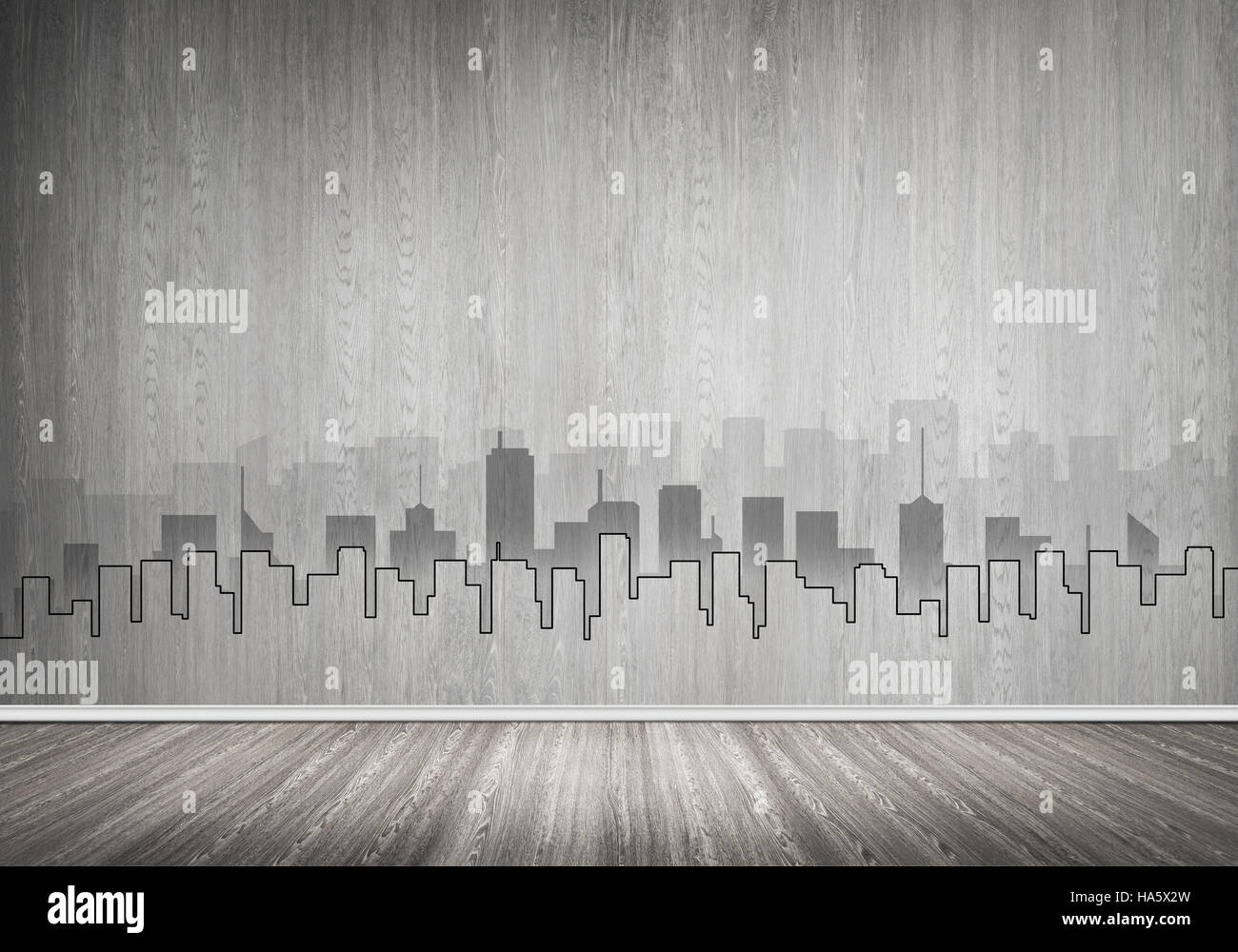 City design on wall Stock Photo - Alamy