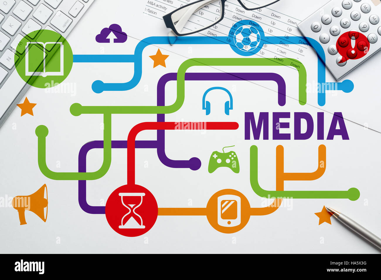 Network media background Stock Photo - Alamy