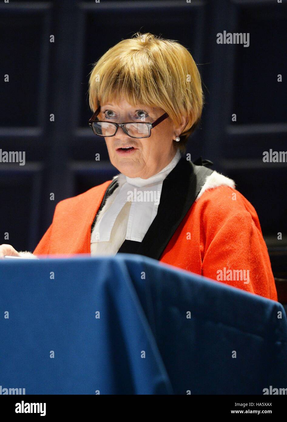 Lady Justice Hallett during a rehearsal of a production of the Trial of ...