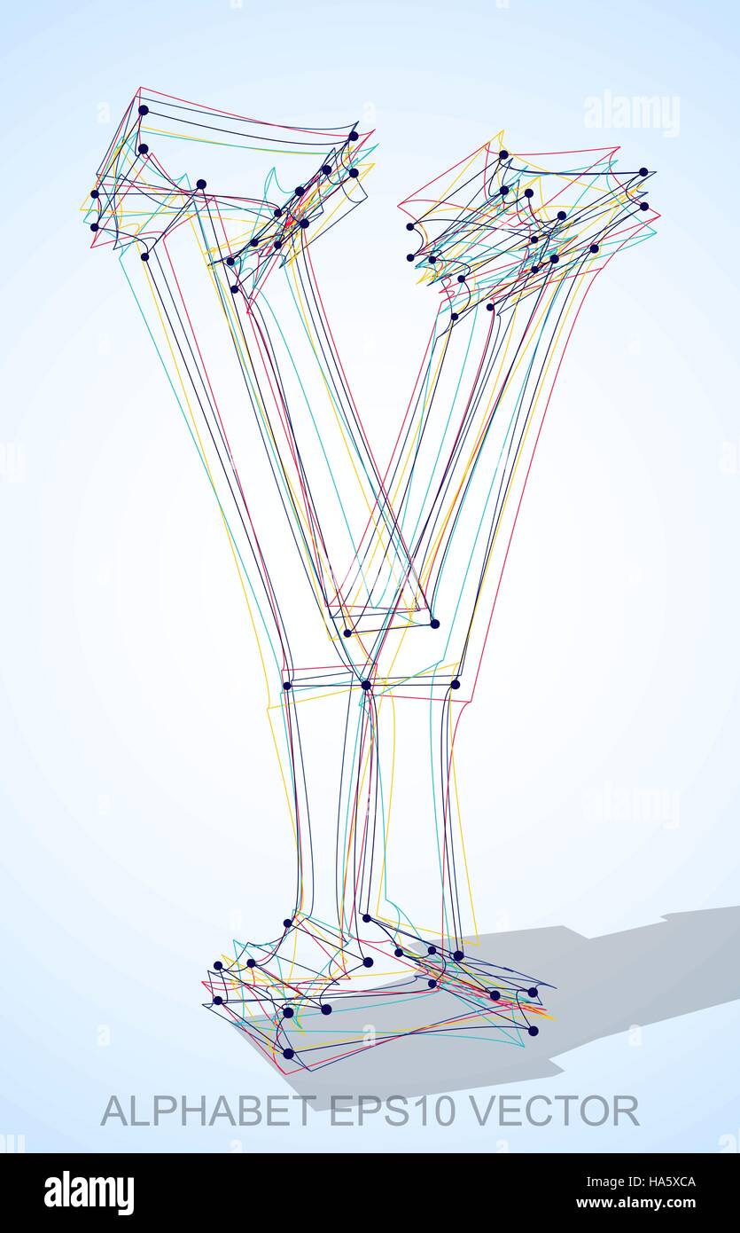 Abstract illustration of a Multicolor sketched Y with Transparent ...