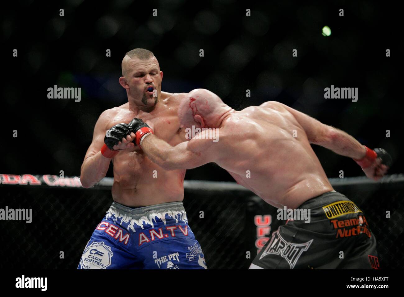 Chuck Liddell, left, fights Keith Jardine at UFC 76 during a mixed ...