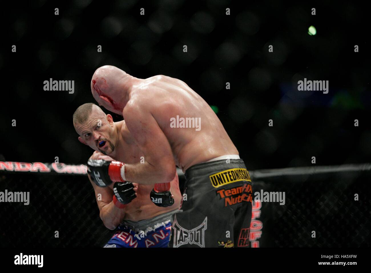 Chuck Liddell, left, fights Keith Jardine at UFC 76 during a mixed ...
