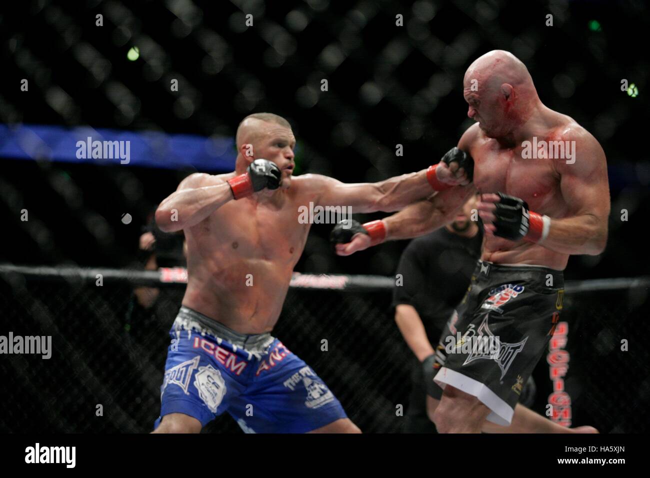 Chuck Liddell, left, fights Keith Jardine at UFC 76 during a mixed ...