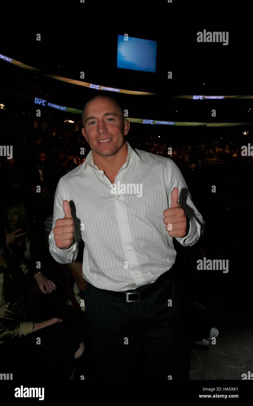 UFC fighter Georges St. Pierre at UFC 76 during a mixed martial arts ...