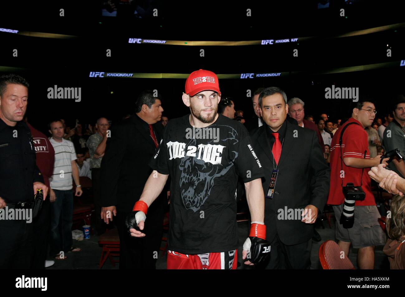 Jon Fitch walks from the ring after defeating Diego Sanchez at UFC 76 ...