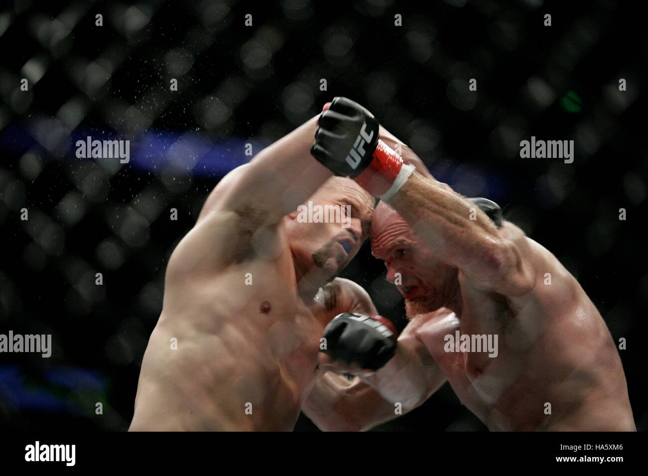 Chuck Liddell, left, fights Keith Jardine at UFC 76 during a mixed ...