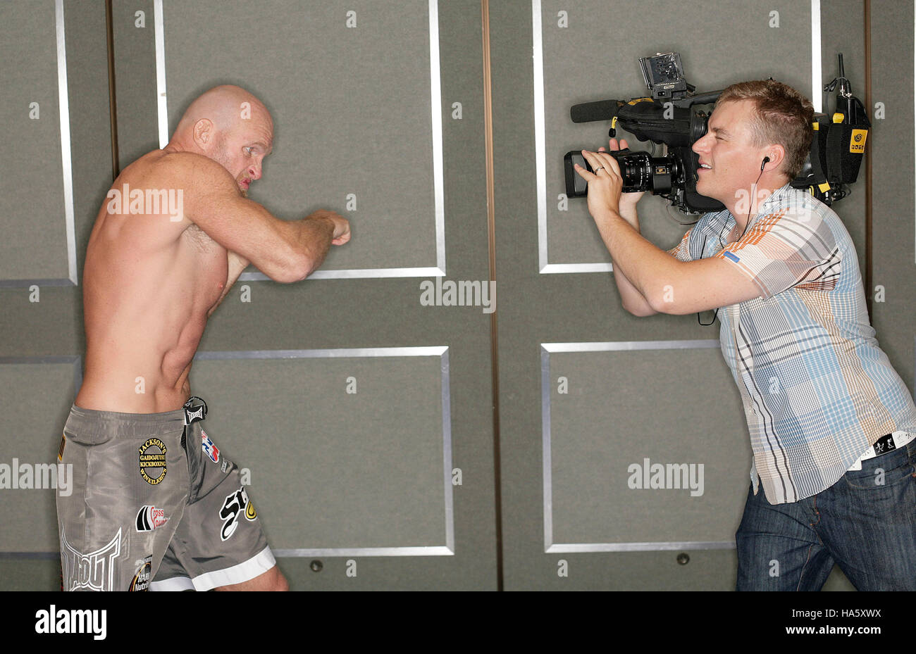 UFC fighter Keith Jardine at a training session in Anaheim, California ...
