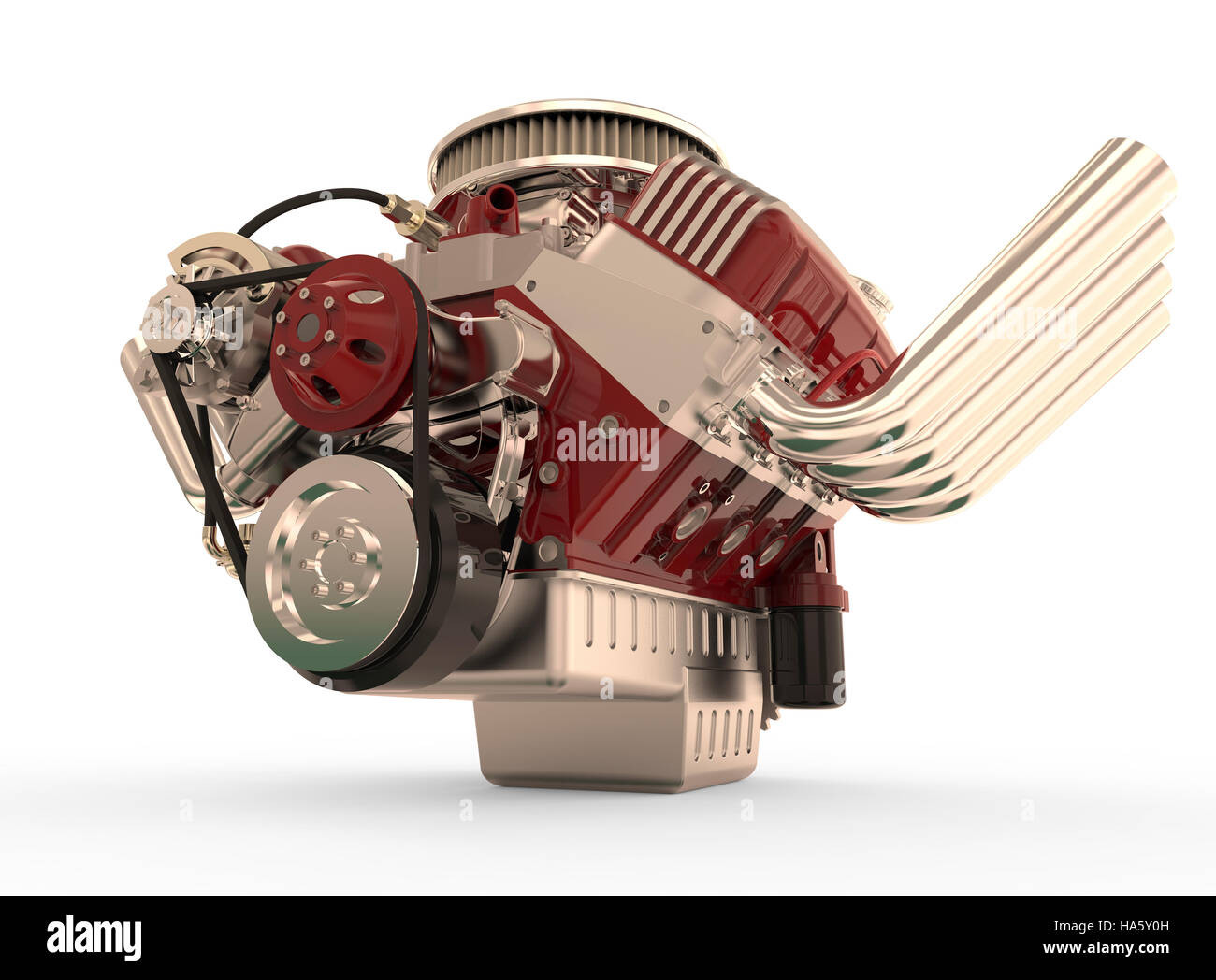 Hot rod V8 Engine 3D render Stock Photo - Alamy