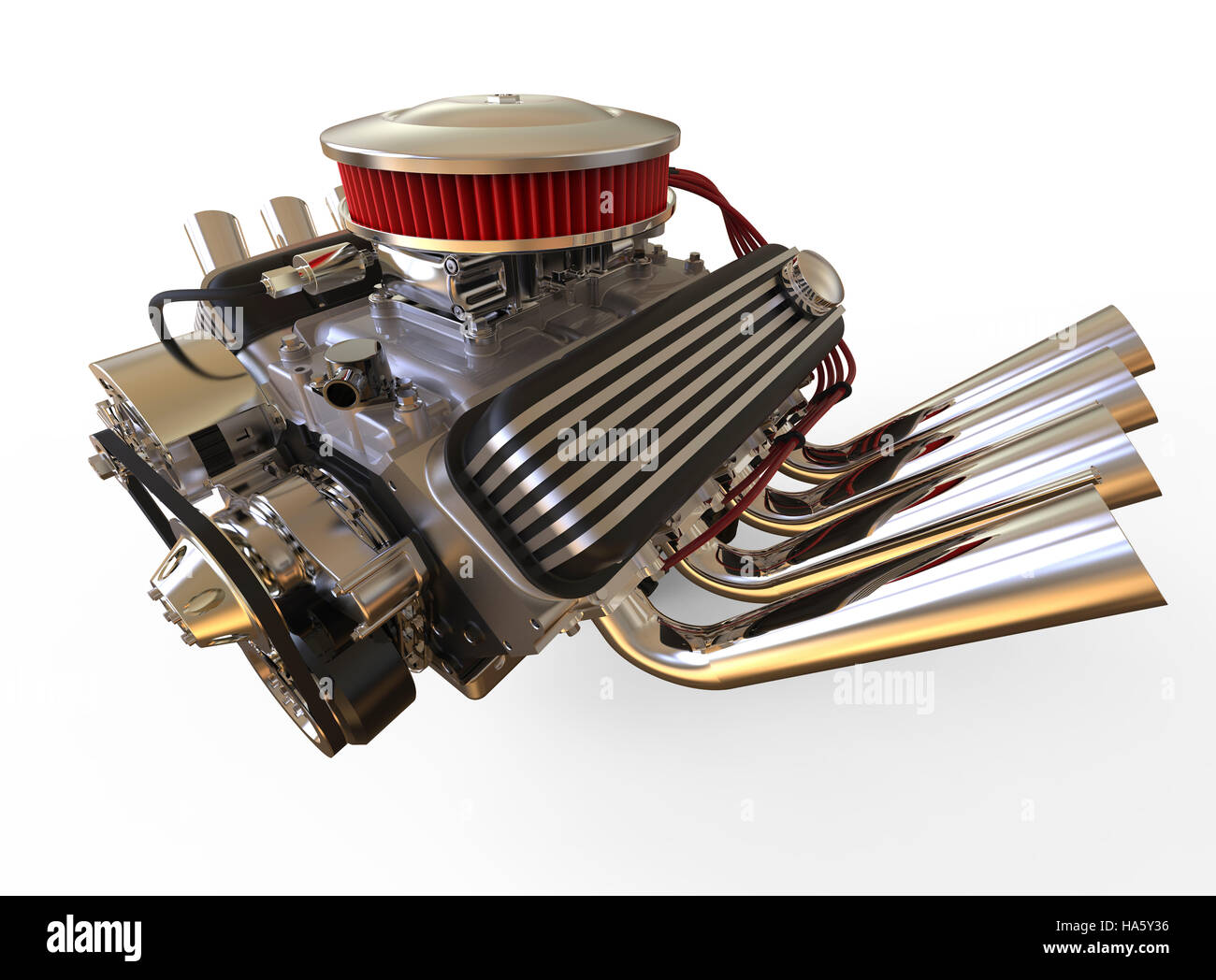 Hot rod V8 Engine 3D render Stock Photo - Alamy
