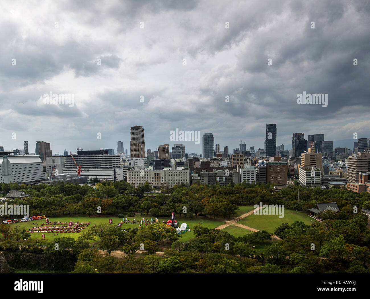 OSAKA, JAPAN - OCTOBER 9, 2016: Panoramic view at Osaka, Japan. Osaka ...