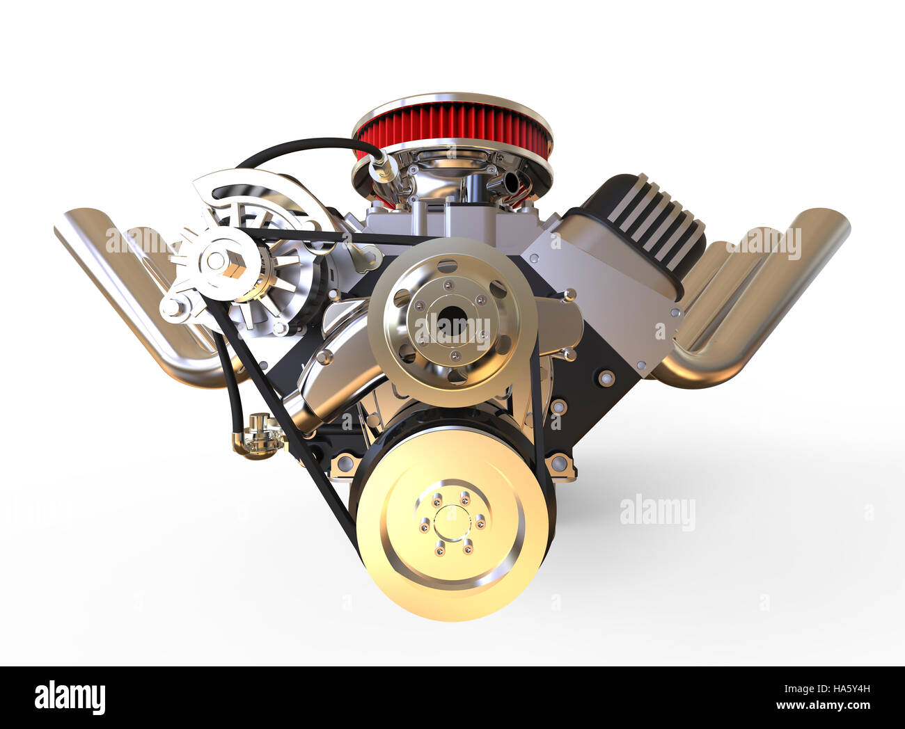 Hot rod V8 Engine 3D render Stock Photo - Alamy