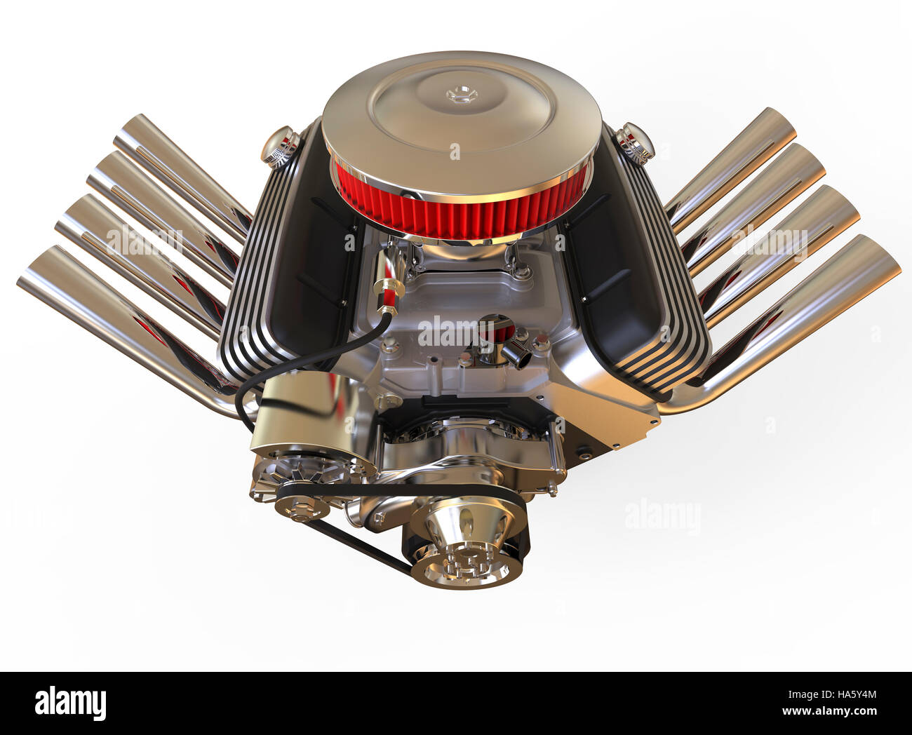 Hot rod V8 Engine 3D render Stock Photo - Alamy