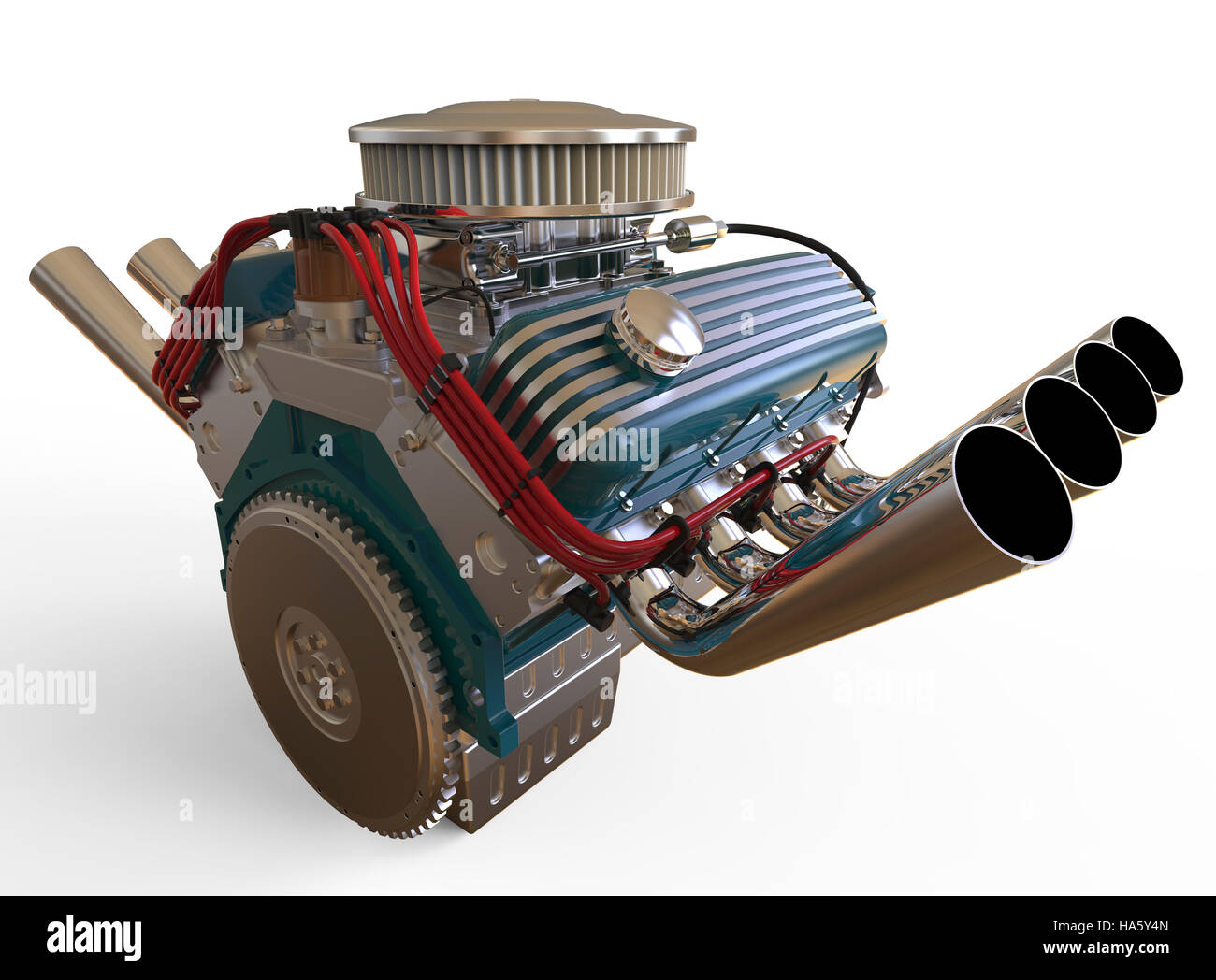 Hot rod V8 Engine 3D render Stock Photo - Alamy