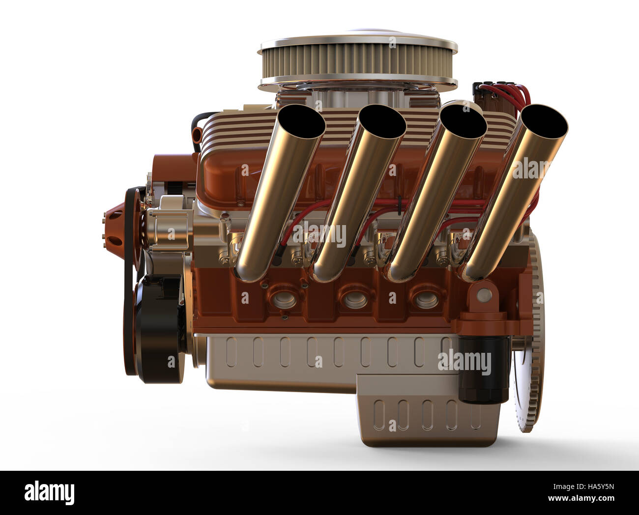 Hot rod V8 Engine 3D render Stock Photo - Alamy