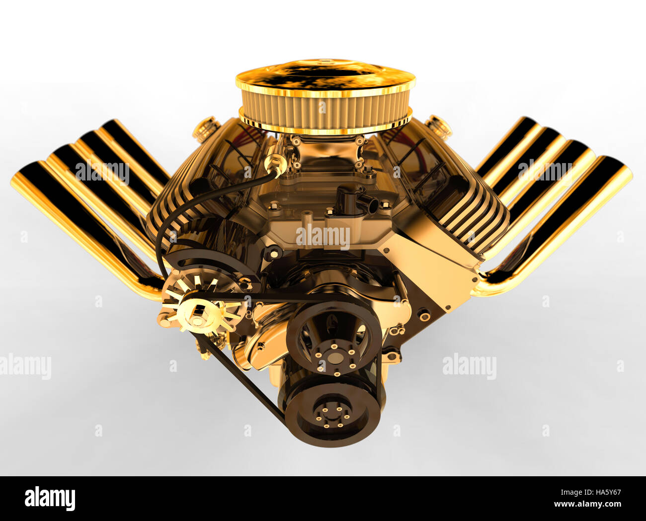 Hot rod V8 Engine 3D render Stock Photo - Alamy