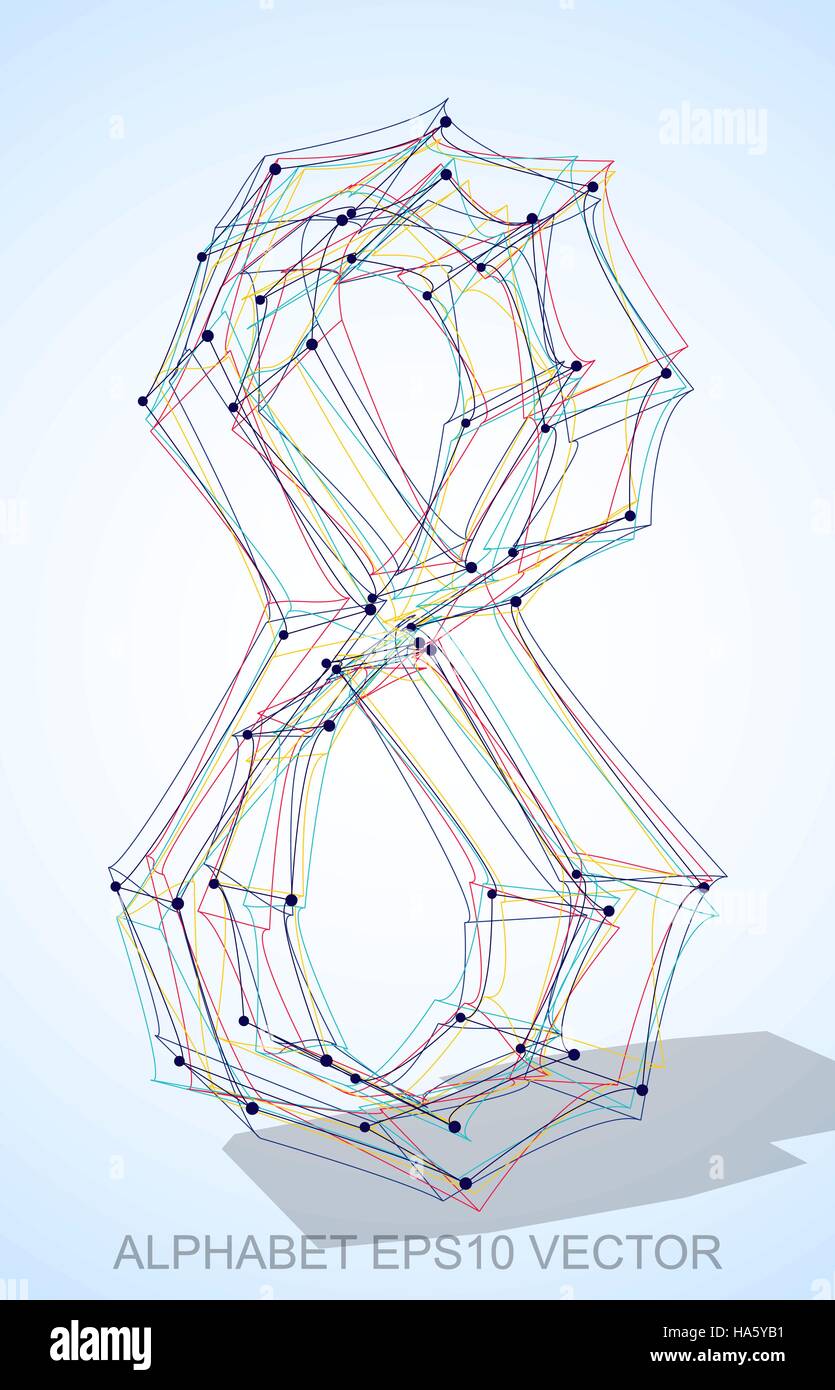 Abstract illustration of a Multicolor sketched number 0 with ...