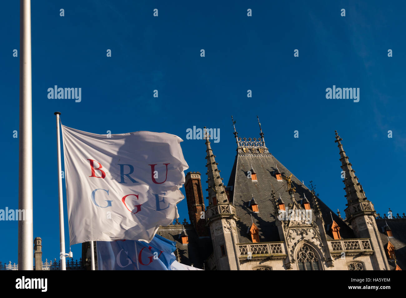 Flag flying Bruges Brugge Belgium Stock Photo - Alamy