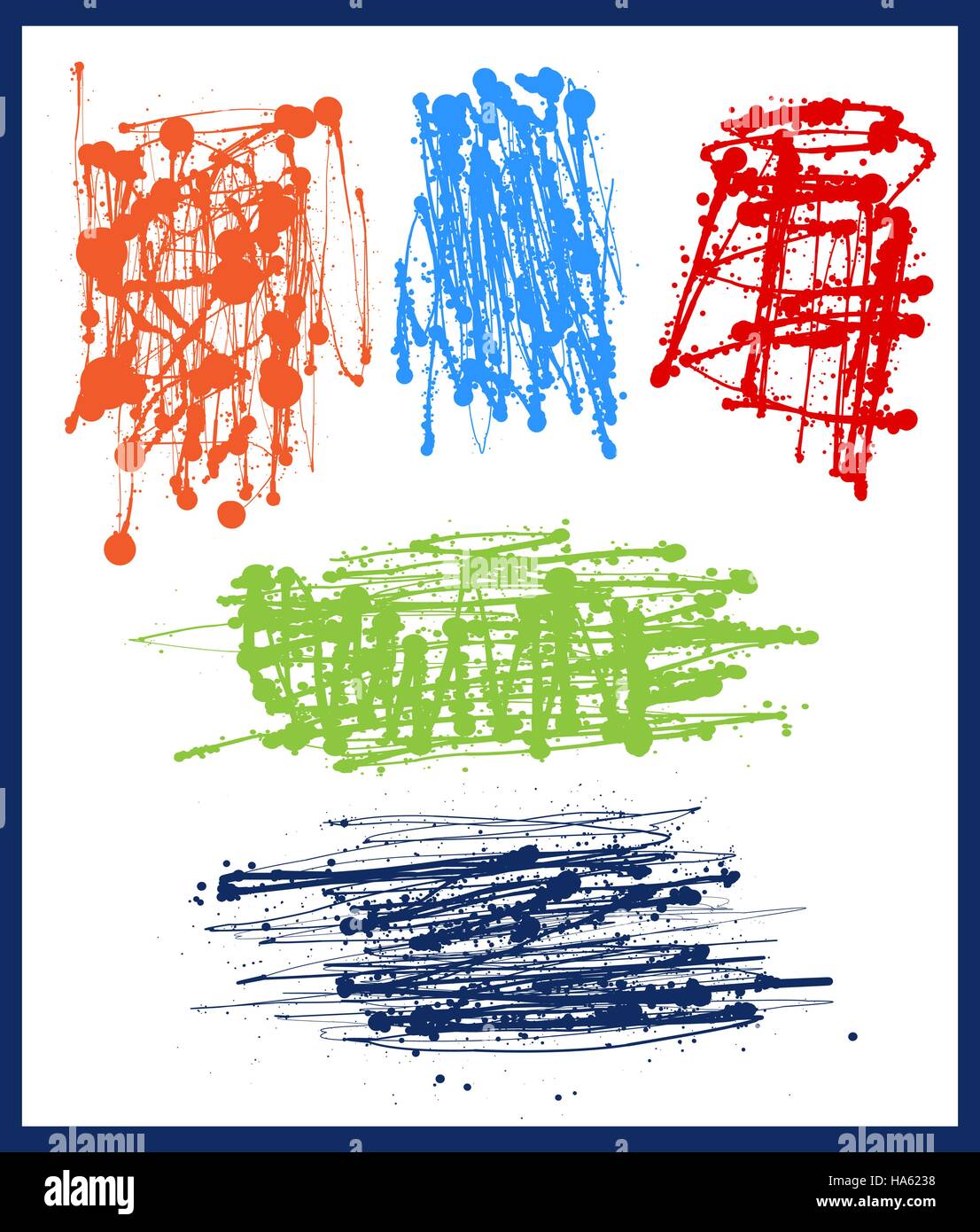 Splatter elements set for creative grunge designs. Splash spray ...