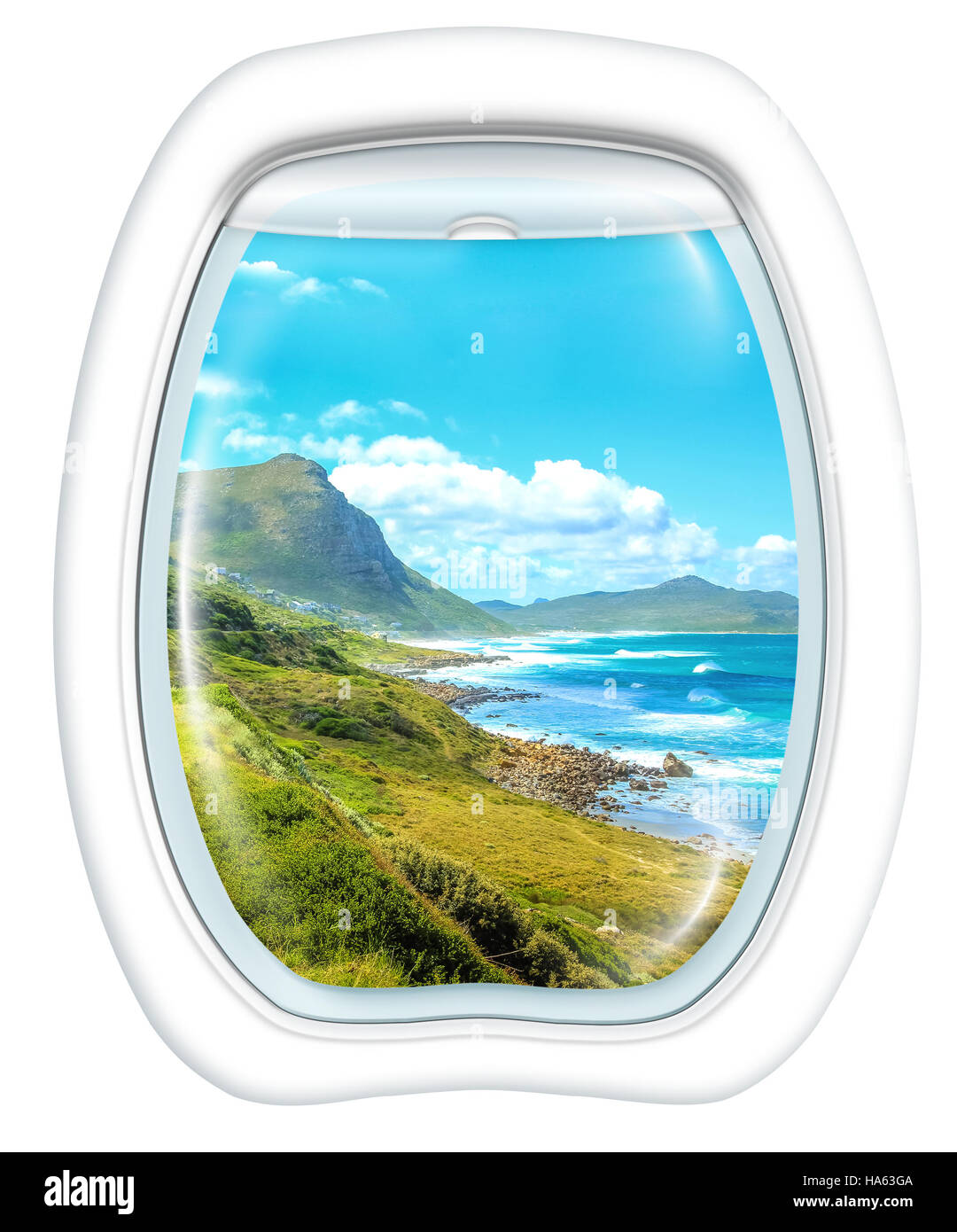 Scenic view town beach Cut Out Stock Images & Pictures - Alamy