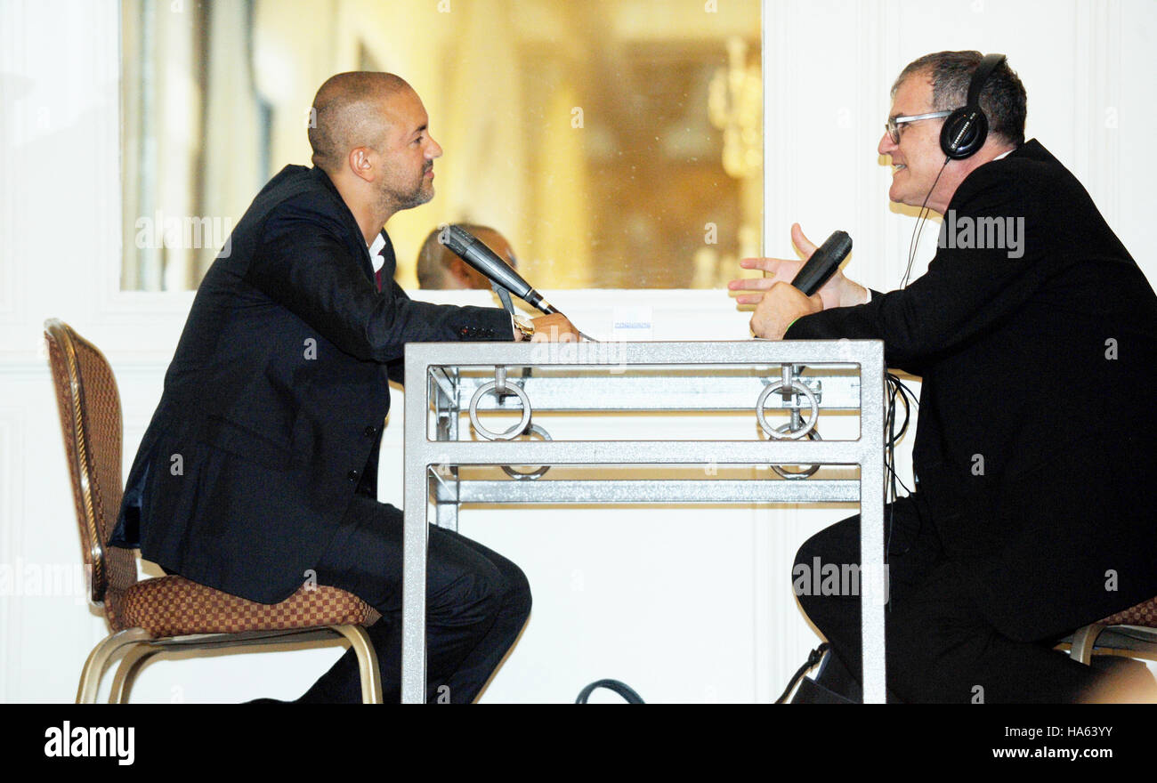 Producer RedOne doing an interview at the 2013 BMI Pop Music Awards at ...