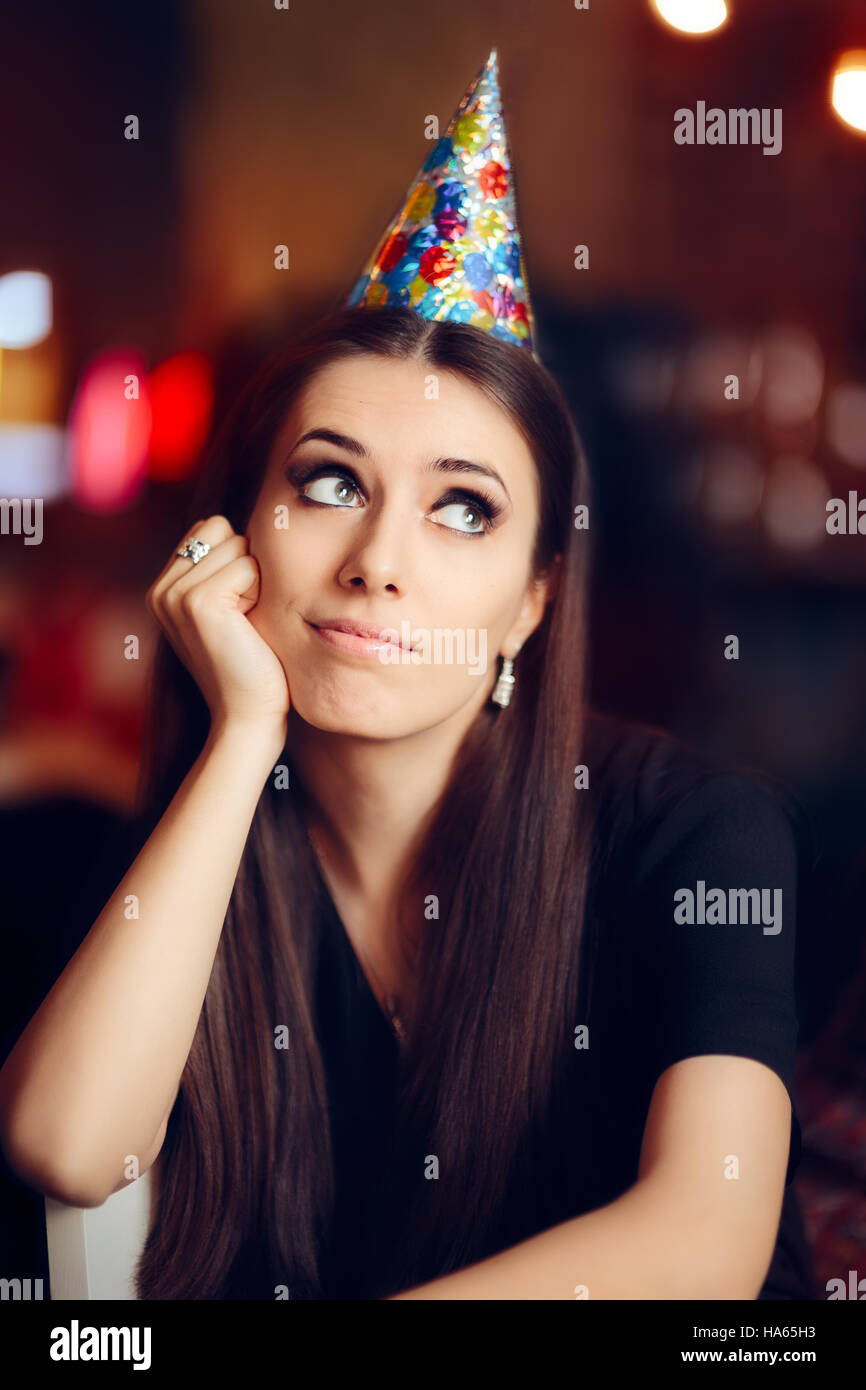 Sad Bored Woman at a Party Having No Fun Stock Photo - Alamy