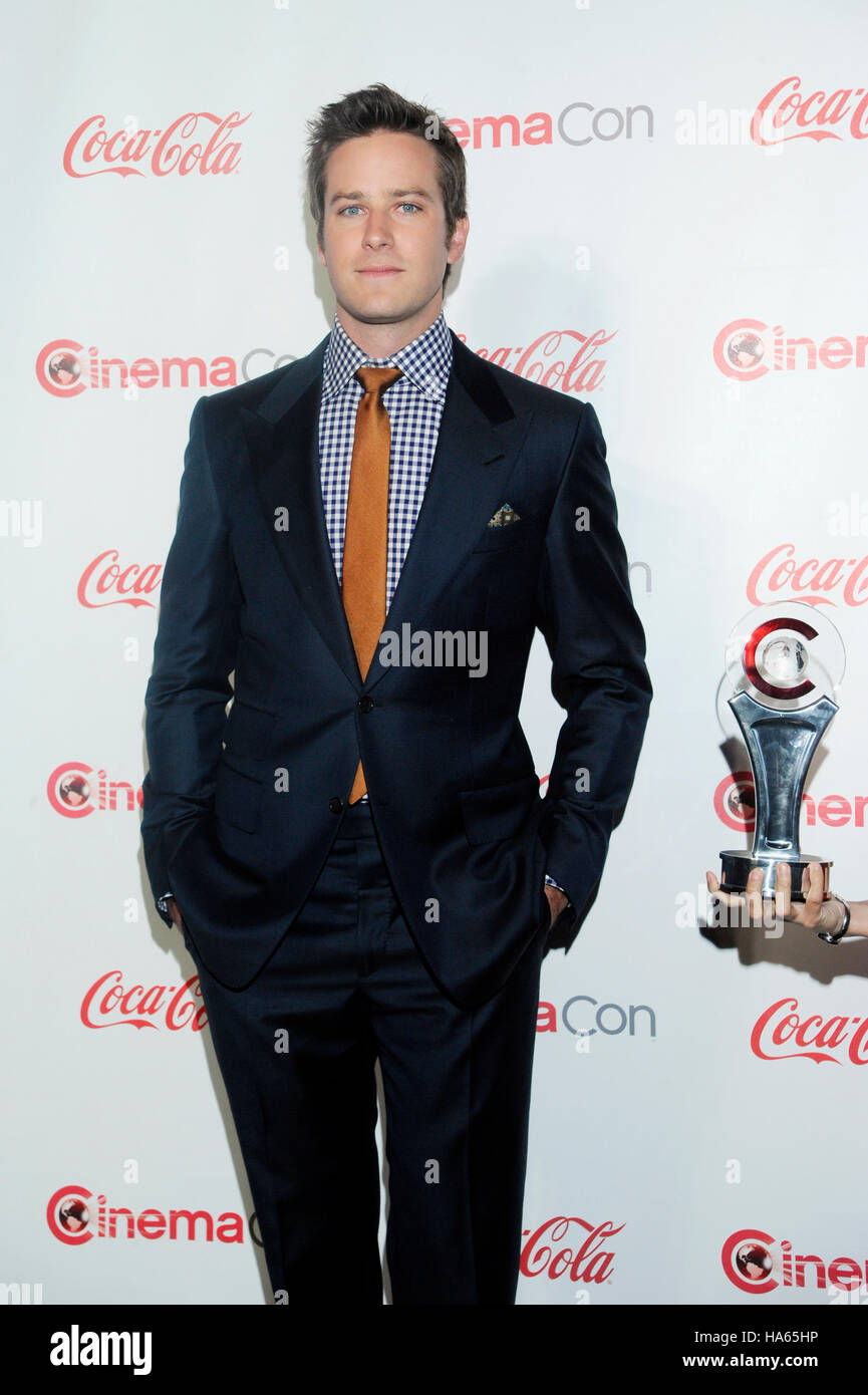 Armie Hammer, recipient of the Male Star of Tomorrow award, arrives at ...