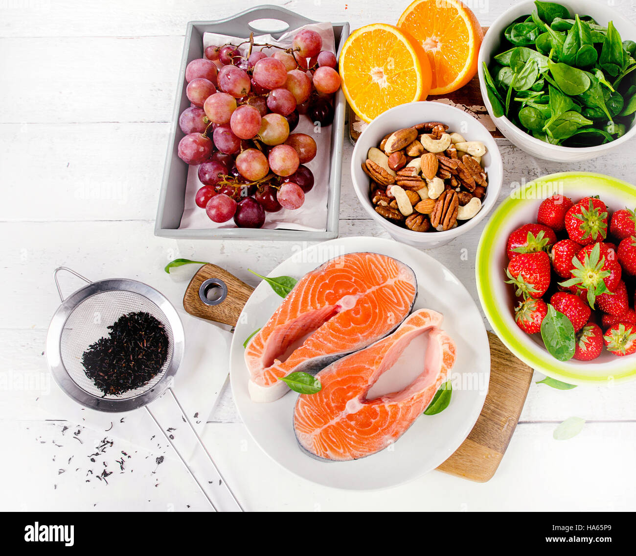 Food rich in antioxidant. Healthy eating concept Stock Photo - Alamy