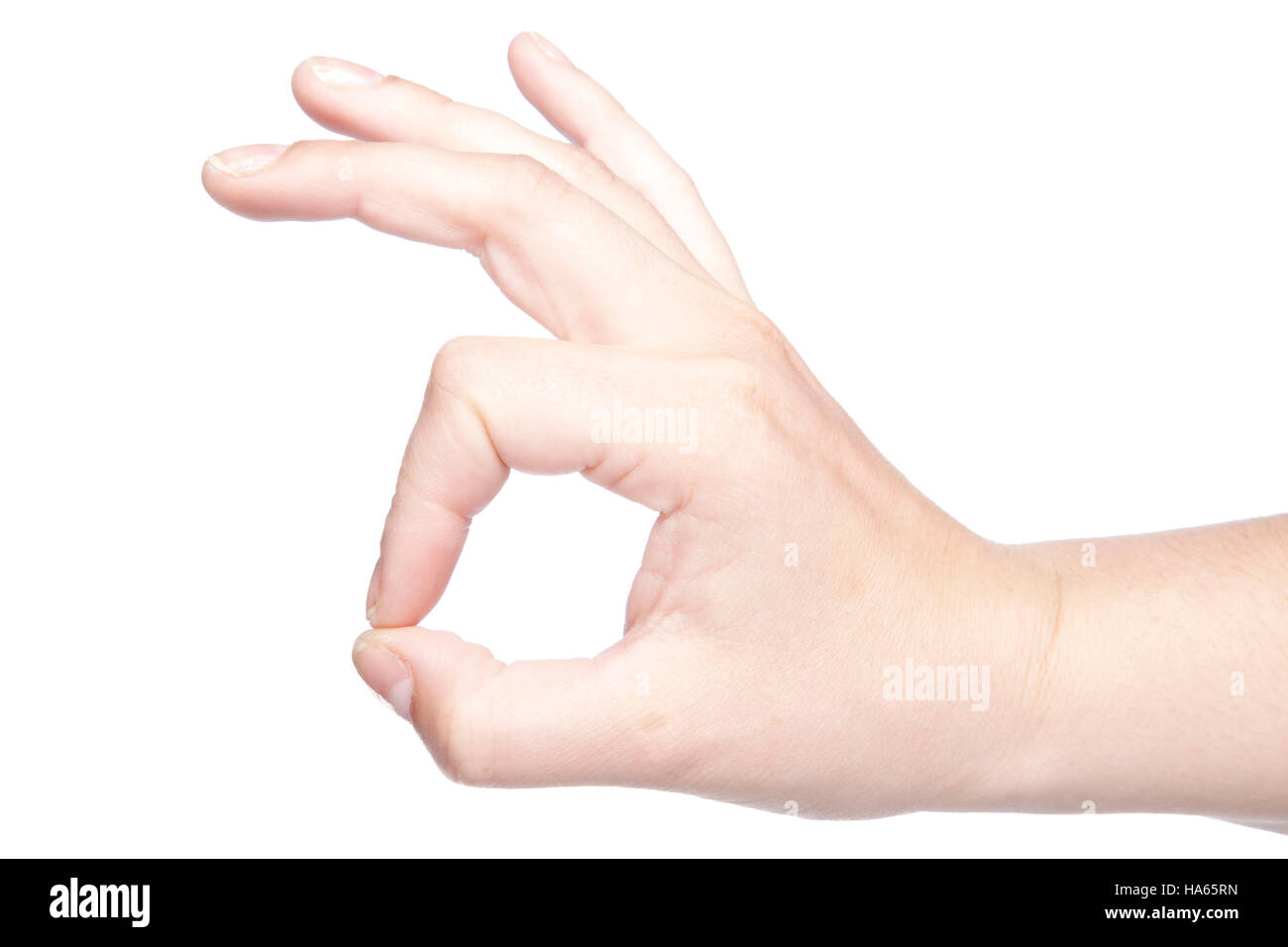 pinch gesture made on a white background, isolated, copy space Stock ...