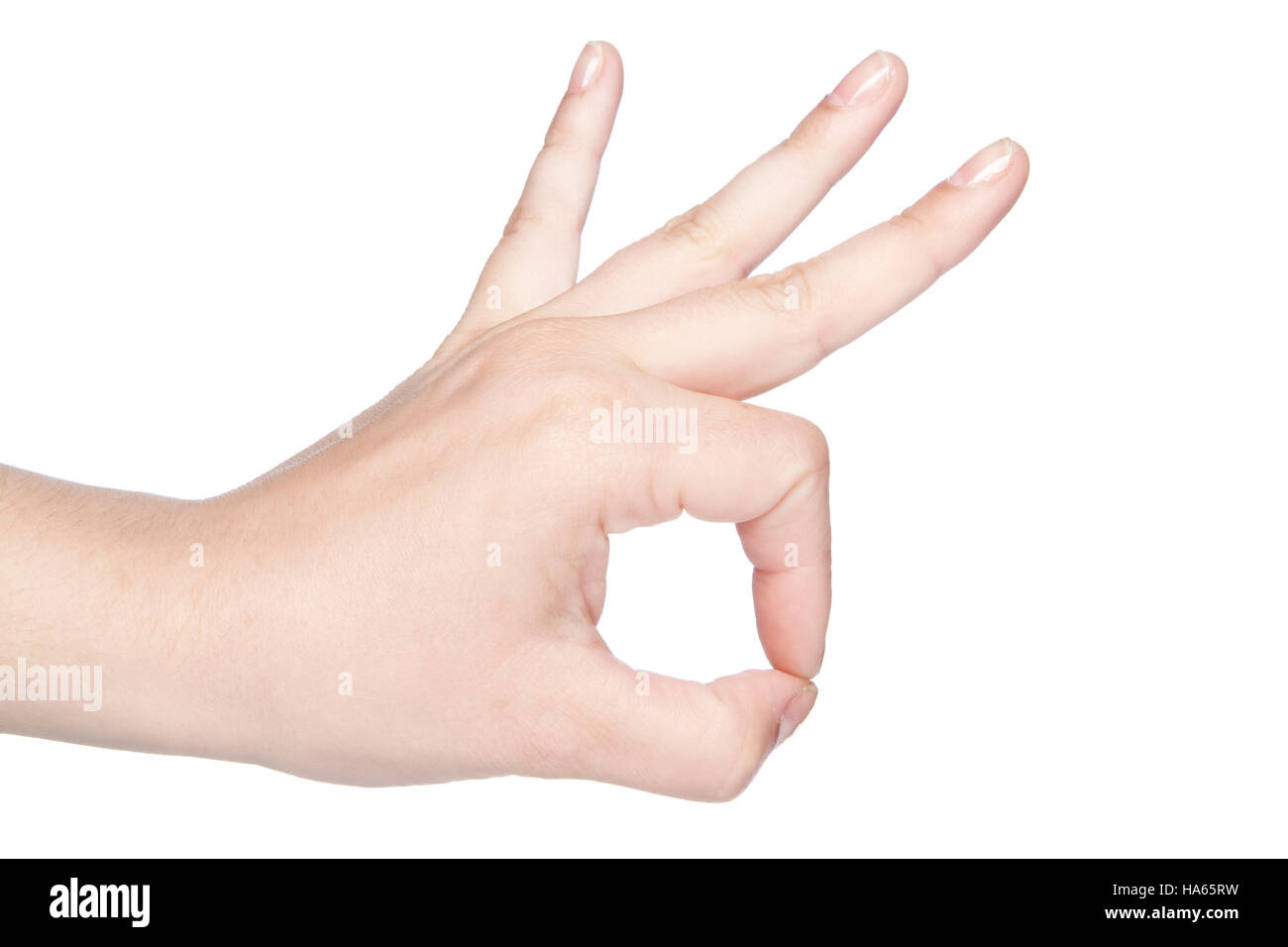 pinch gesture made on a white background, isolated Stock Photo - Alamy