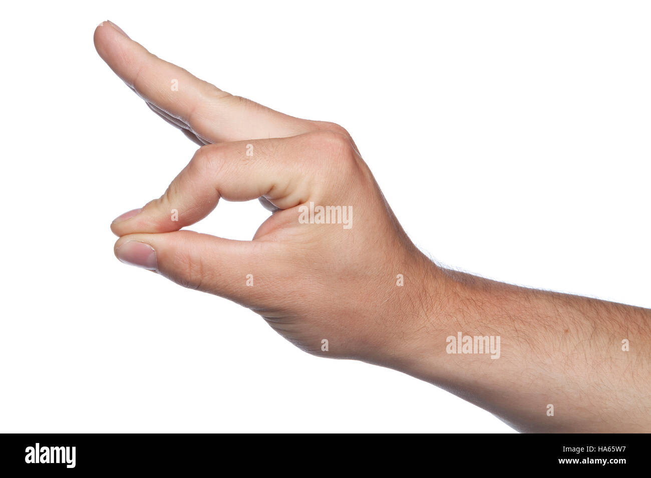 pinch gesture made hand on a white background Stock Photo - Alamy