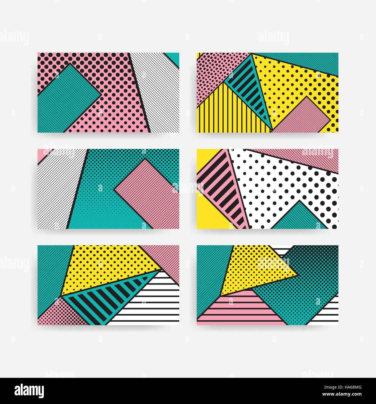 Colorful trend pop art geometric pattern set Stock Vector Image & Art ...