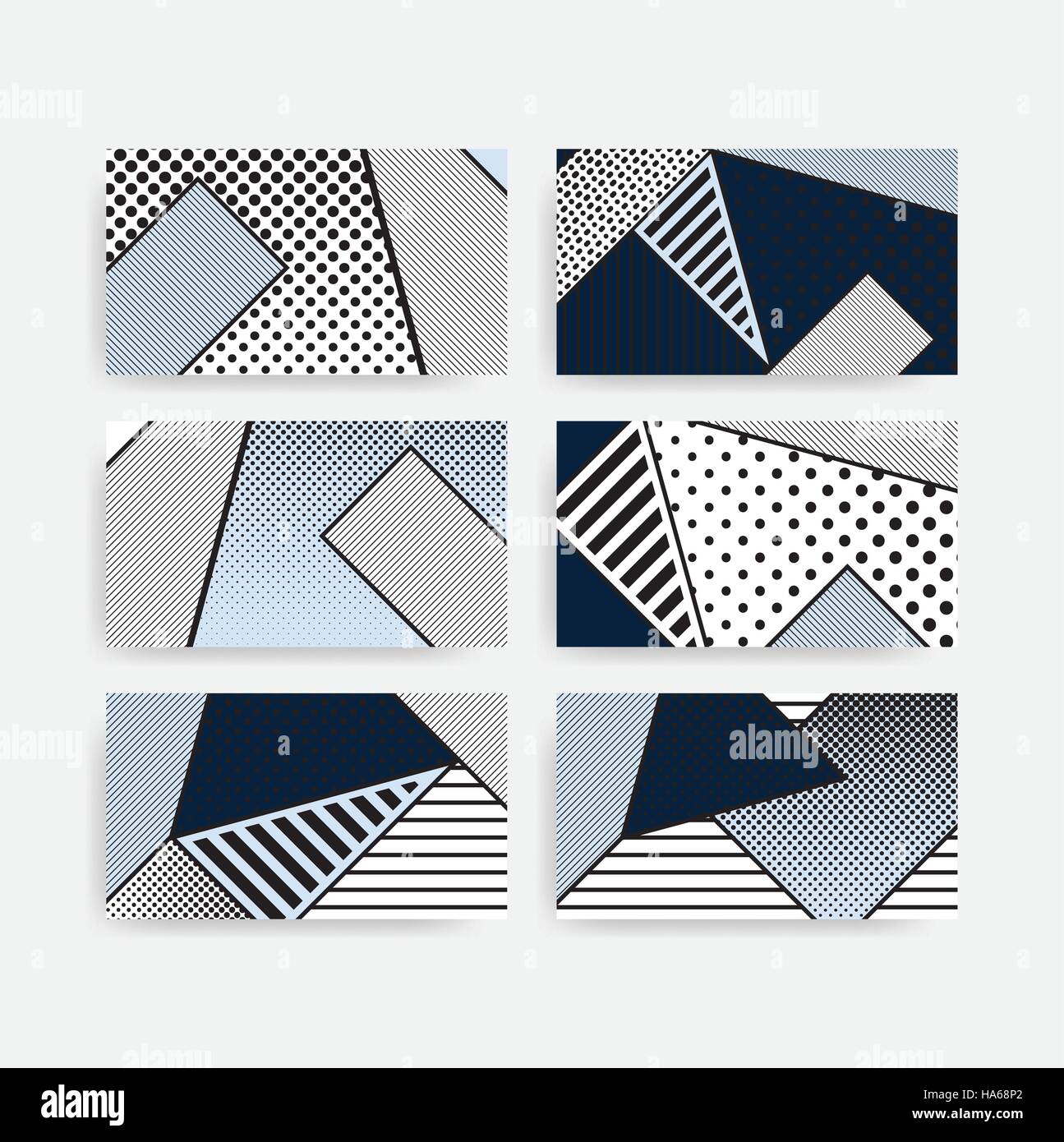 black and white pop art geometric pattern set Stock Vector Image & Art ...