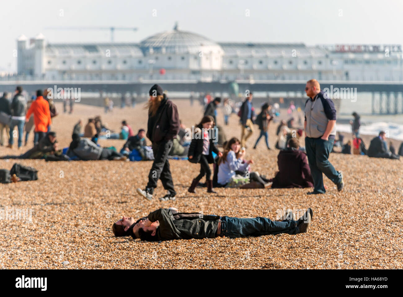 A bright spring morning on Brighton beach Stock Photo - Alamy