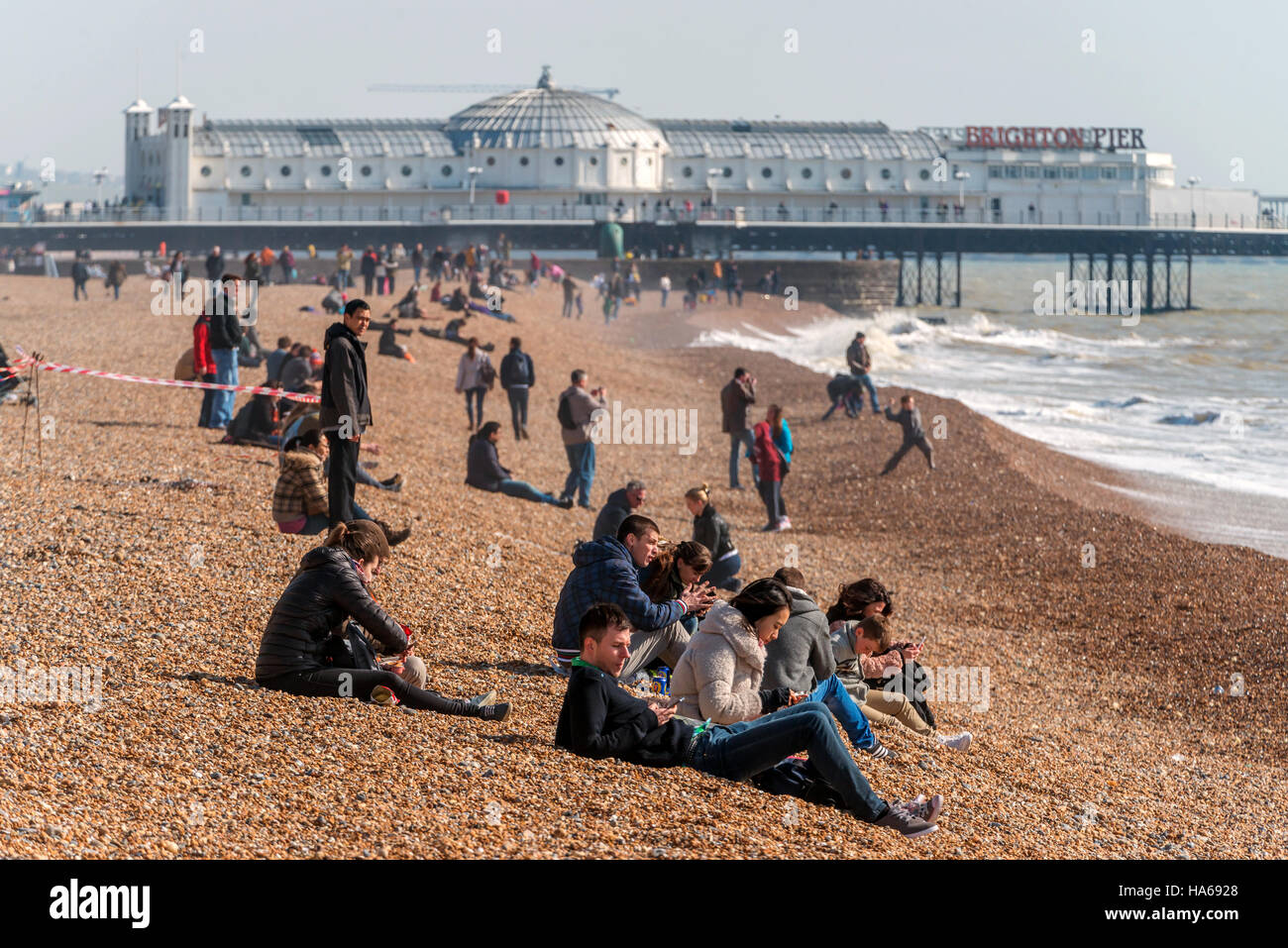 A bright spring morning on Brighton beach Stock Photo - Alamy