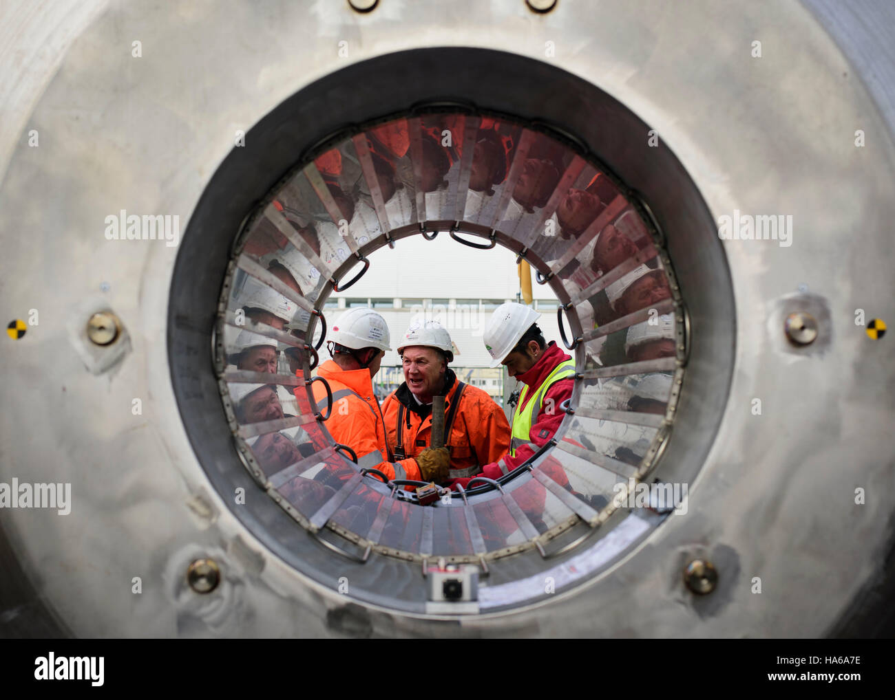 Workers prepare an ultra-powerful Â£10 million magnetic resonance ...