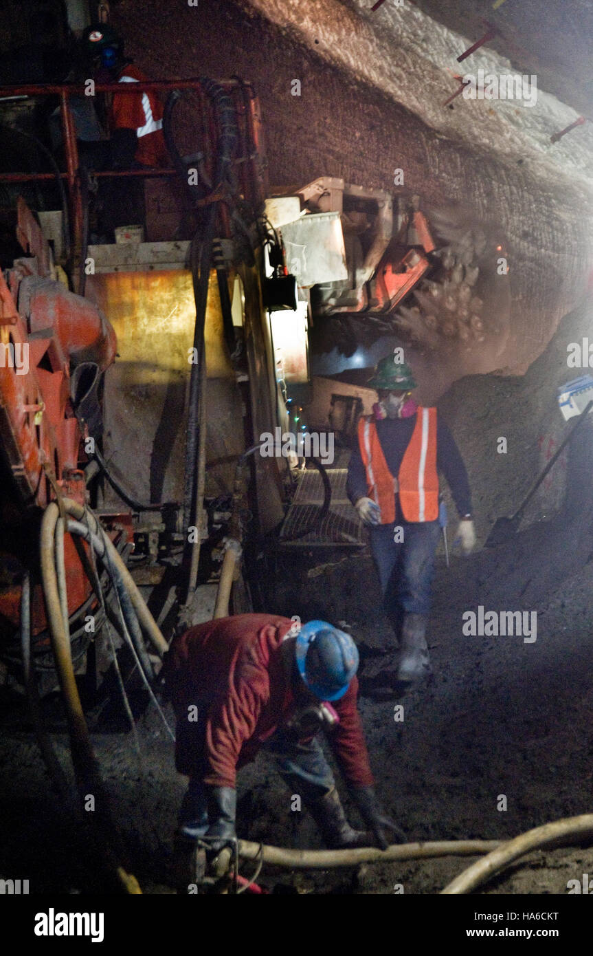 Sandhogs are continuing their work on the LIRR station cavern located ...