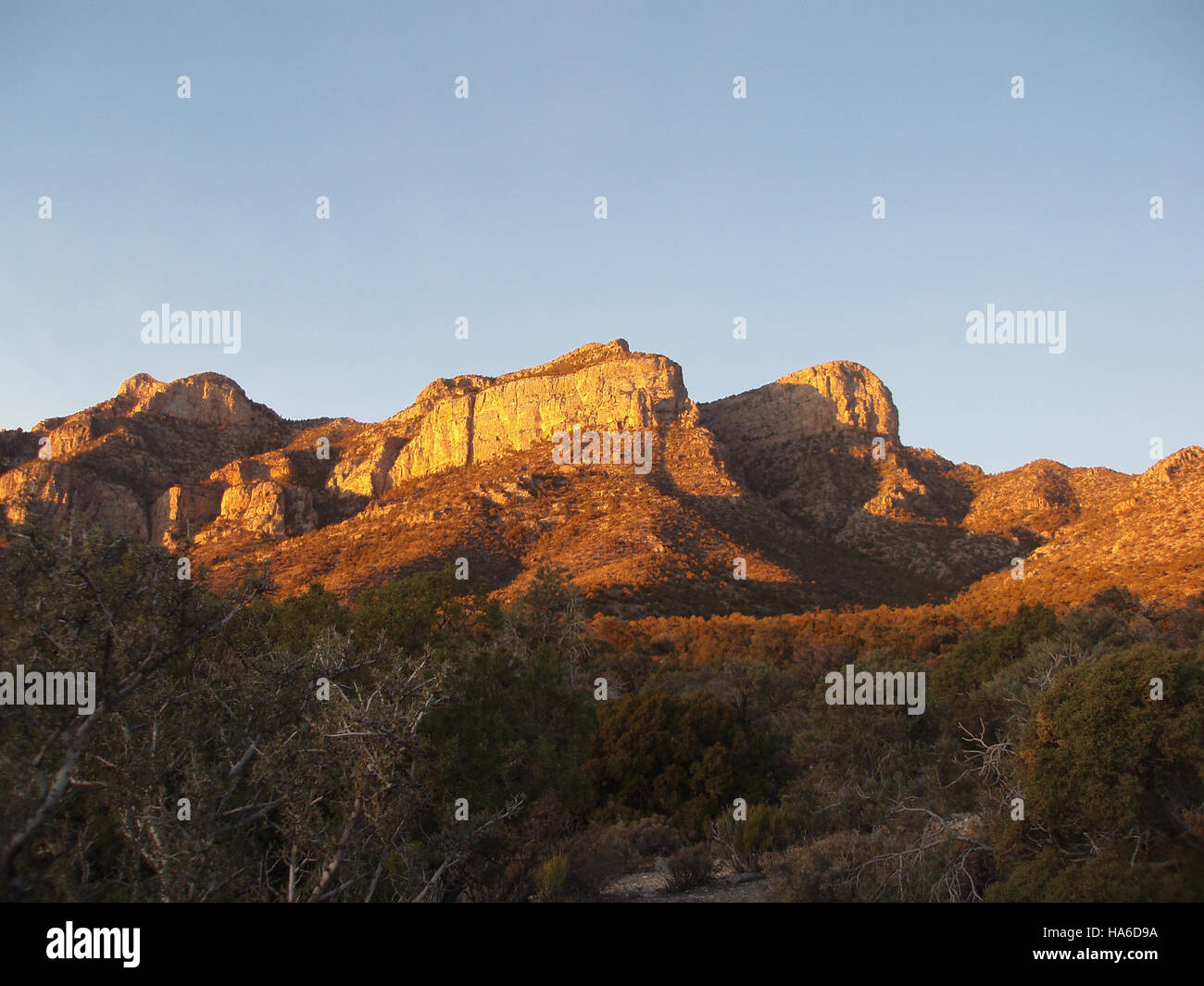 The Worthington Mountains Wilderness Area is captured at sunset ...